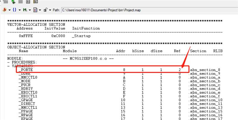hsize and dsize in HCS12 map file - NXP Community