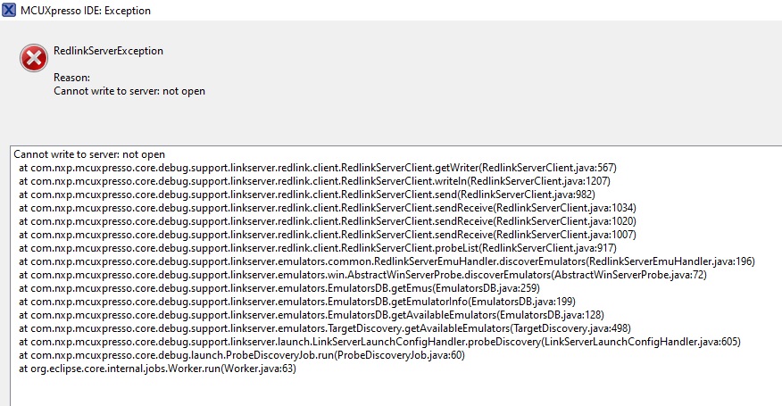 Solved: Error Opening RedlinkServer telnet session... - NXP Community