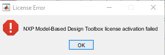 NXP Model-Based Design Toolbox License activation failed - NXP Community