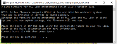 Solved: Put RT1170-EVK in "ISP USB" mode for MCU-Link installer to update JLINK or DAP firmware ...