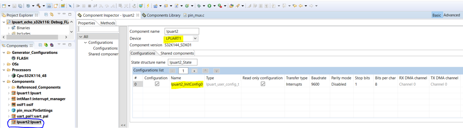 Configure LPUART1 on S32K116EVB with Processor Expert - NXP Community
