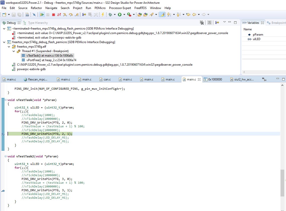 Solved Freertos Is Not Switching Context Between 2 Tasks Nxp Community