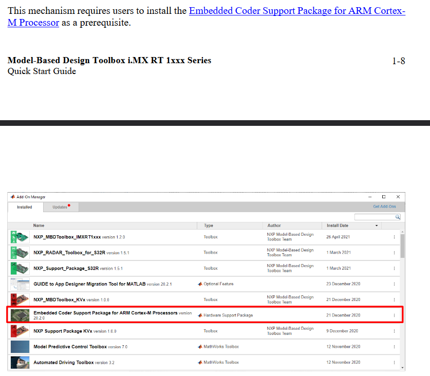 Matlab 2021a: iMXRT MBDT V1.2 - Crashes with code generation - NXP Community
