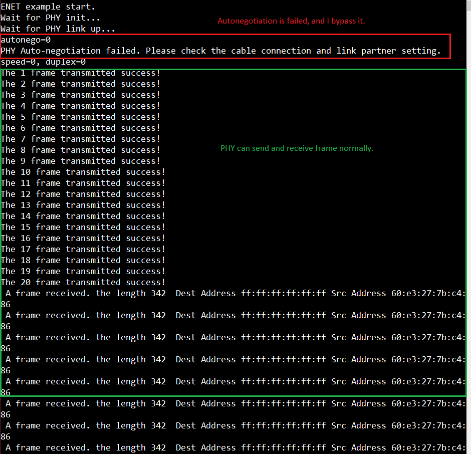 Porting LAN8720 to IMXRT1060, but AutoNegotiation is failed. - NXP Community