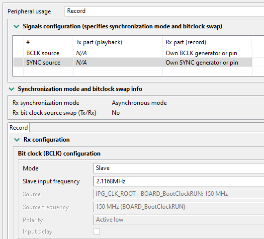 I.MX RT SAI configuration: multiple inputs on SAI1 not supported in ConfigTools - NXP Community