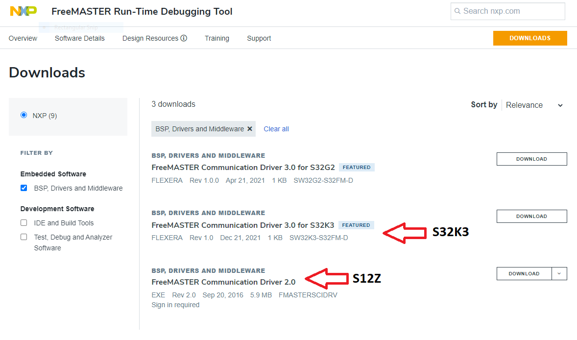 Tool versions and compatible drivers - NXP Community