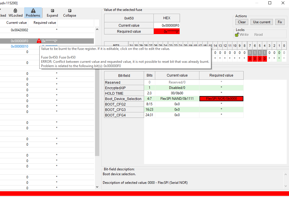 How to set "Boot_Device_Selection" bit-field by MCUXpresso Secure Provisioning via UART mode ...