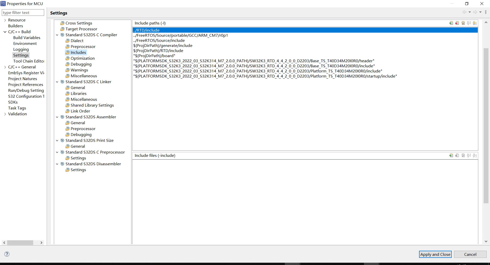 S32K314 project's SDK include path - NXP Community