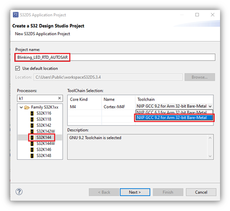 HOWTO: Create a Blinking LED example project using S32K1xx RTD with AUTOSAR - NXP Community