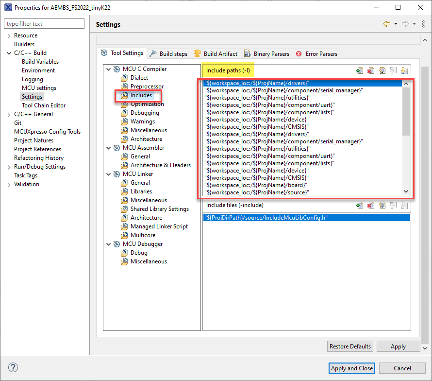 Re: How add a file path to current project at S32K design studio? - NXP ...