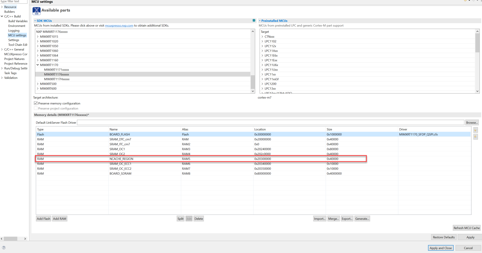 RT1176 SEMC SRAM configuration - NXP Community