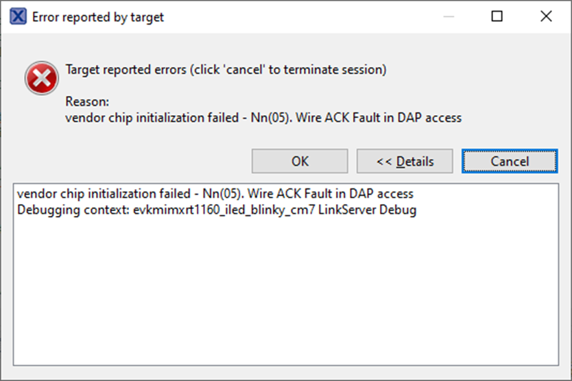 Solved: Fail to download a project on MIMXRT1160-EVK - NXP Community