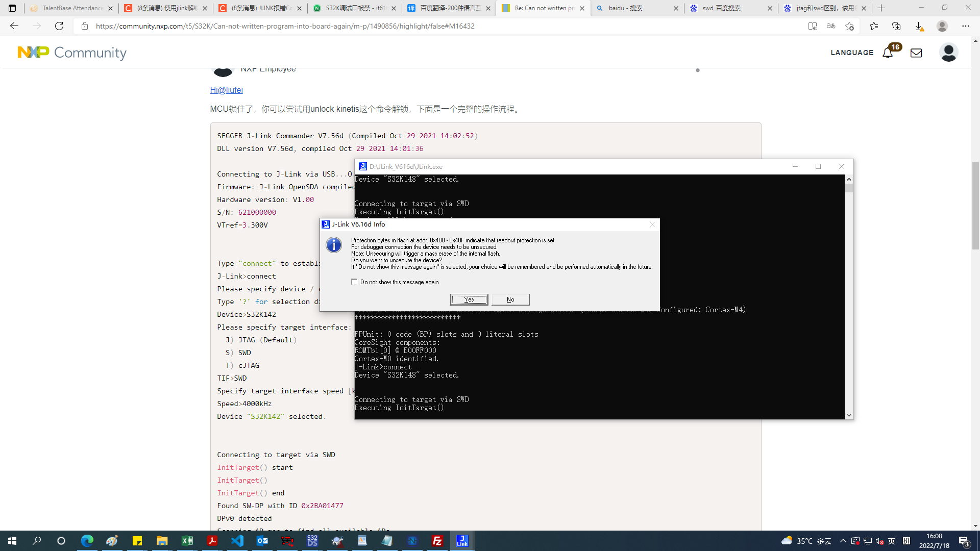 Can not written program into board again. - NXP Community