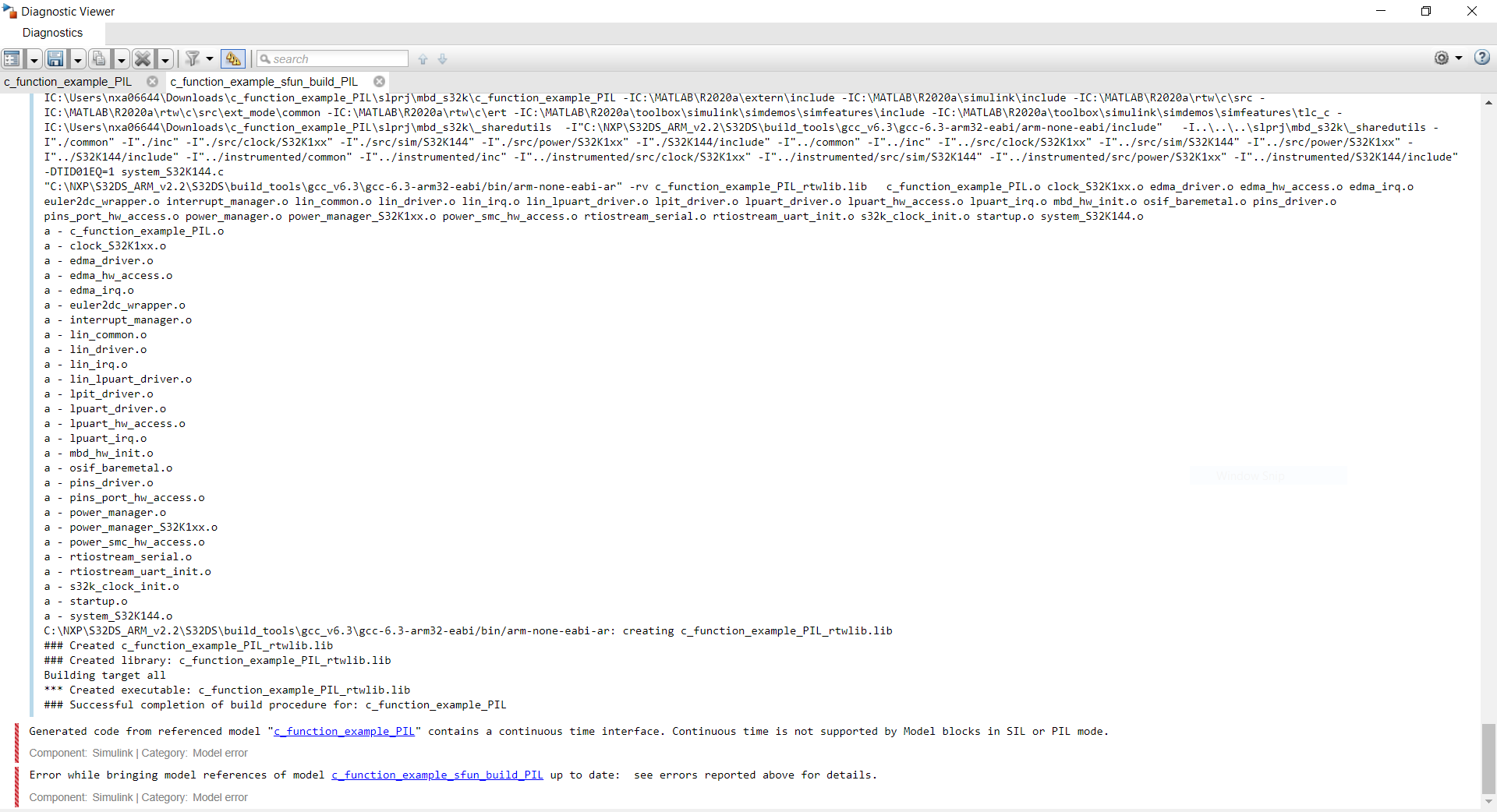 Solved: S32K144 PIL application build error with s-function builder ...