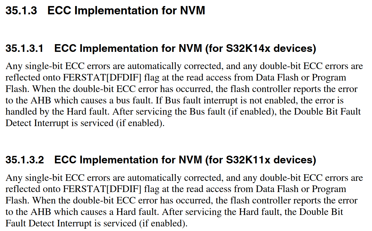 ECC Double bit flash error recovery - NXP Community