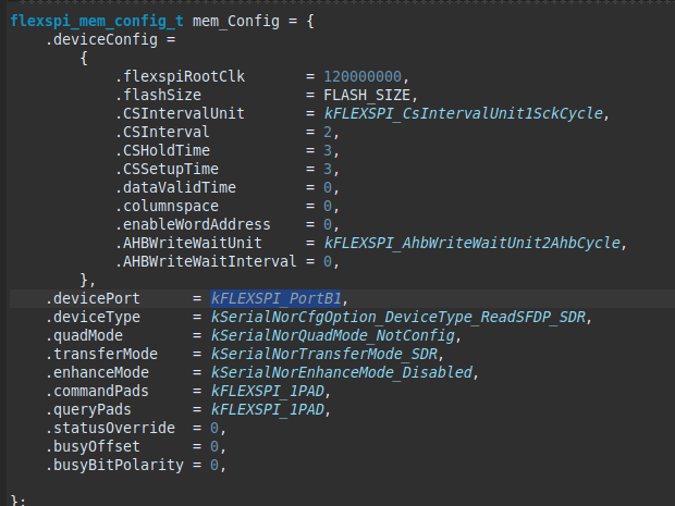 imx rt 1021 custom board use flash on FlexSPI B - NXP Community