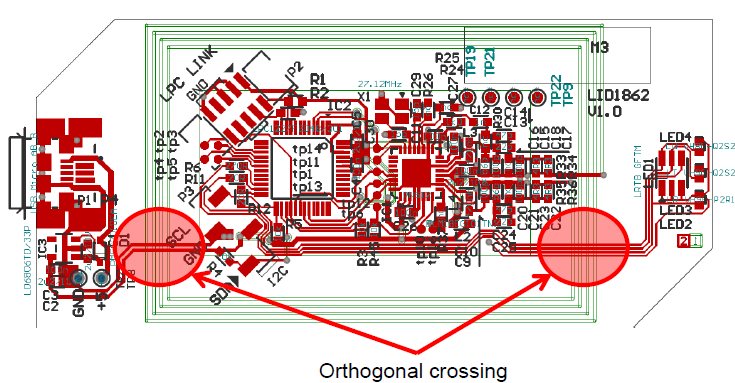 When designing an NFC antenna on a PCB is it ok to have the antenna ...