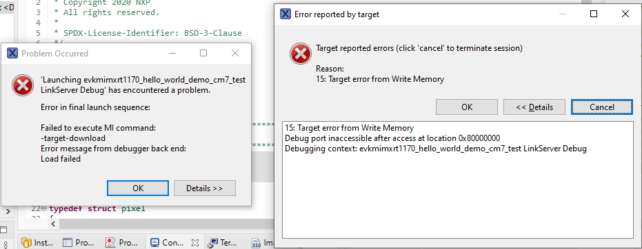 iMXRT1176 flashing error - NXP Community