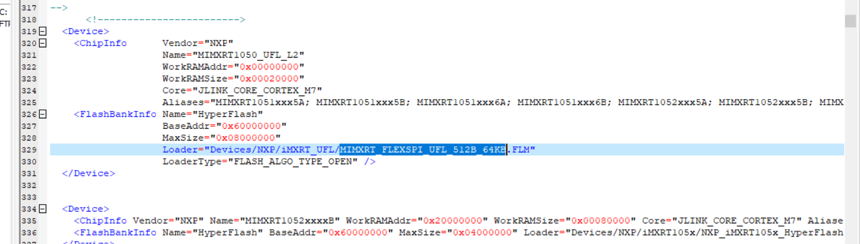 Re Working Rt1062xxxxb Hyperflash Device In Jlinkdevicexml File Nxp