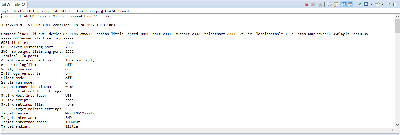Solved: Kinetis Design Studio debugging KDS project on MK60FN1M0VMD12 with J-Link Failed to ...