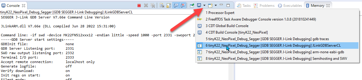 Solved: Kinetis Design Studio debugging KDS project on MK60FN1M0VMD12 with J-Link Failed to ...