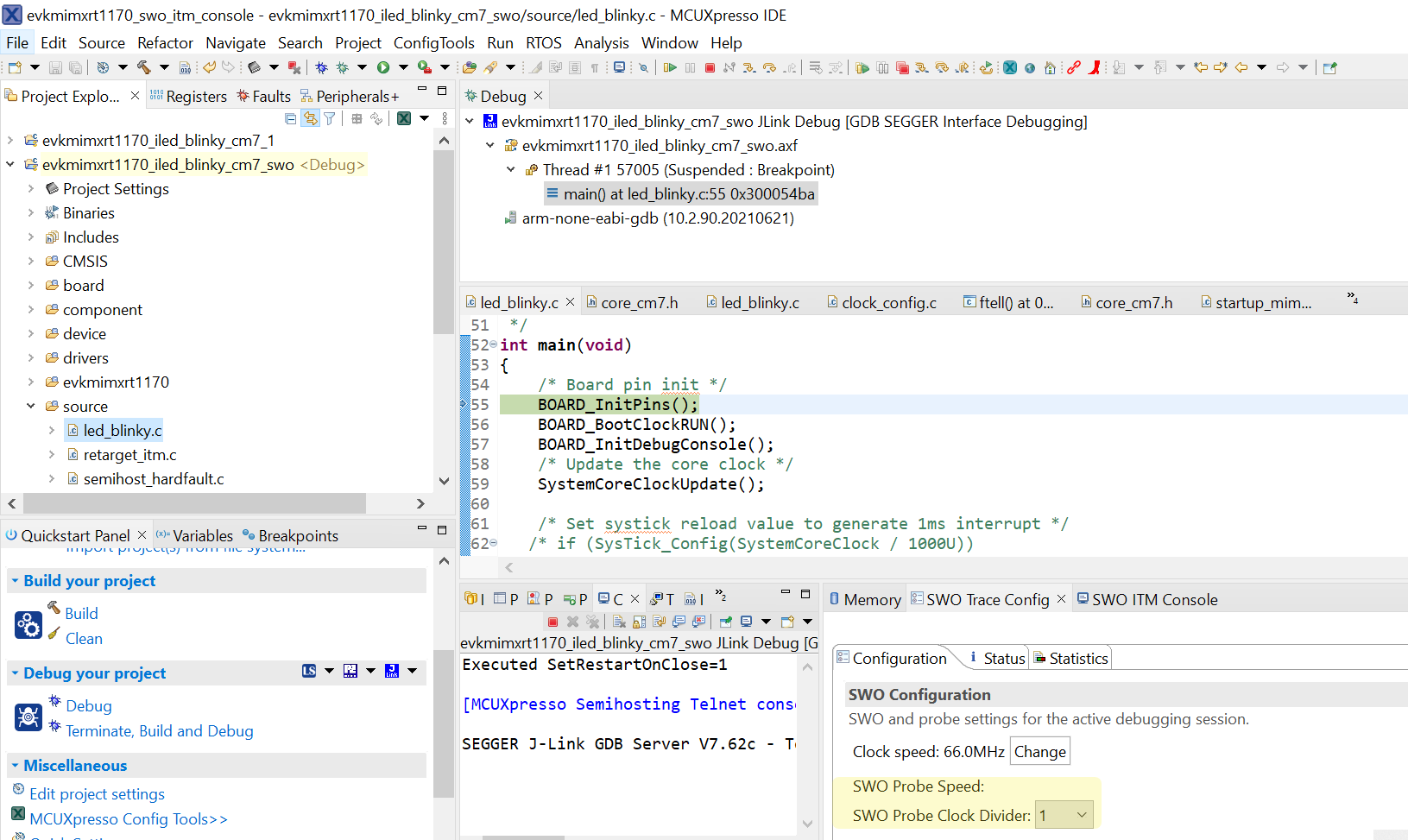 How using SWO on RT1170 and MIMXRT1170-EVK board ? - NXP Community