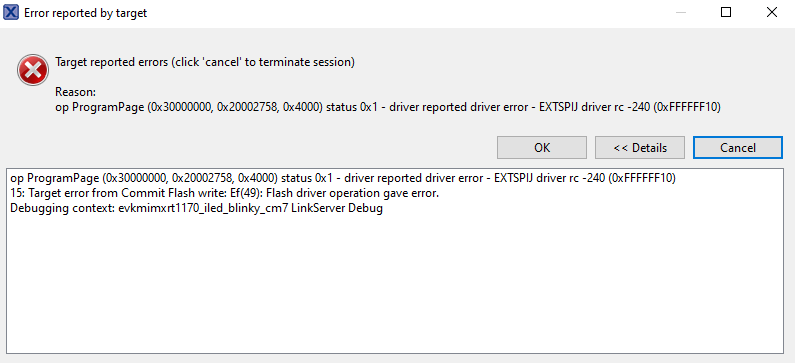 Solved: MIMXRT1176 using IS25LP01G MIMXRT1170_SFDP_QSPI.cfx fails - NXP Community