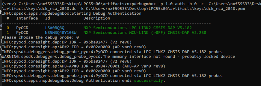 Re: MIMXRT685-EVK: Getting debug authentication to work - NXP Community