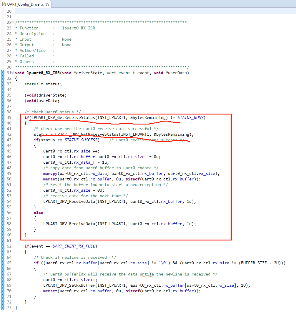 S32K144 UART receive status keeps STATUS_BUSY - NXP Community