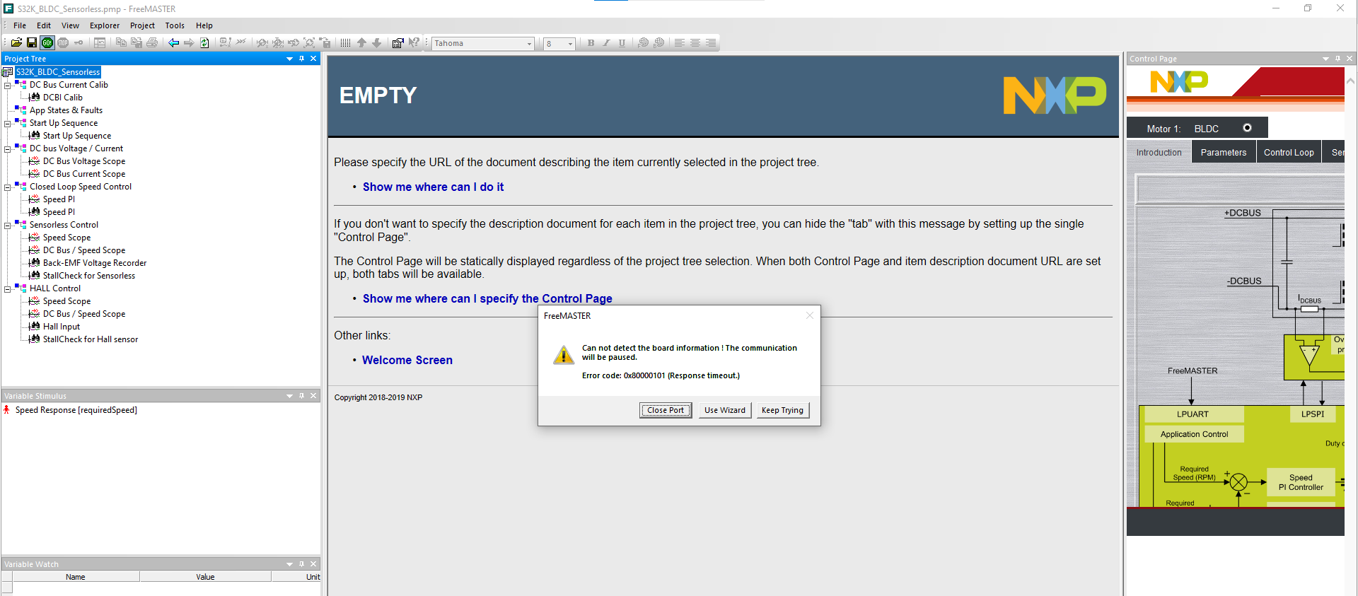Freemaster with S32K144 - can not detect the board information. Error - 0x80000101 - NXP Community