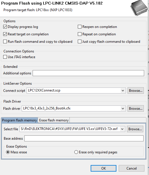 LPC Flash Target marked as not debuggable LPC1833 - NXP Community
