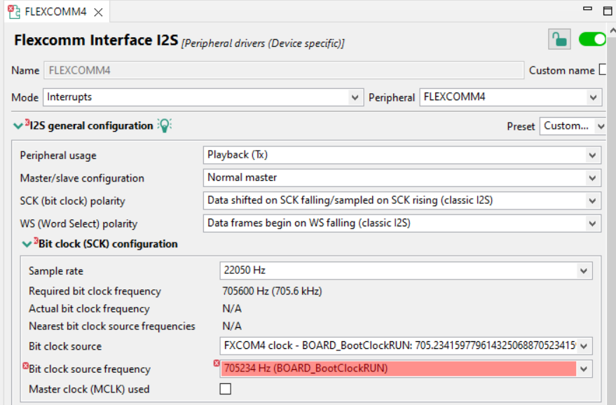 Solved: I2S clock not exact but doesn't matter - NXP Community