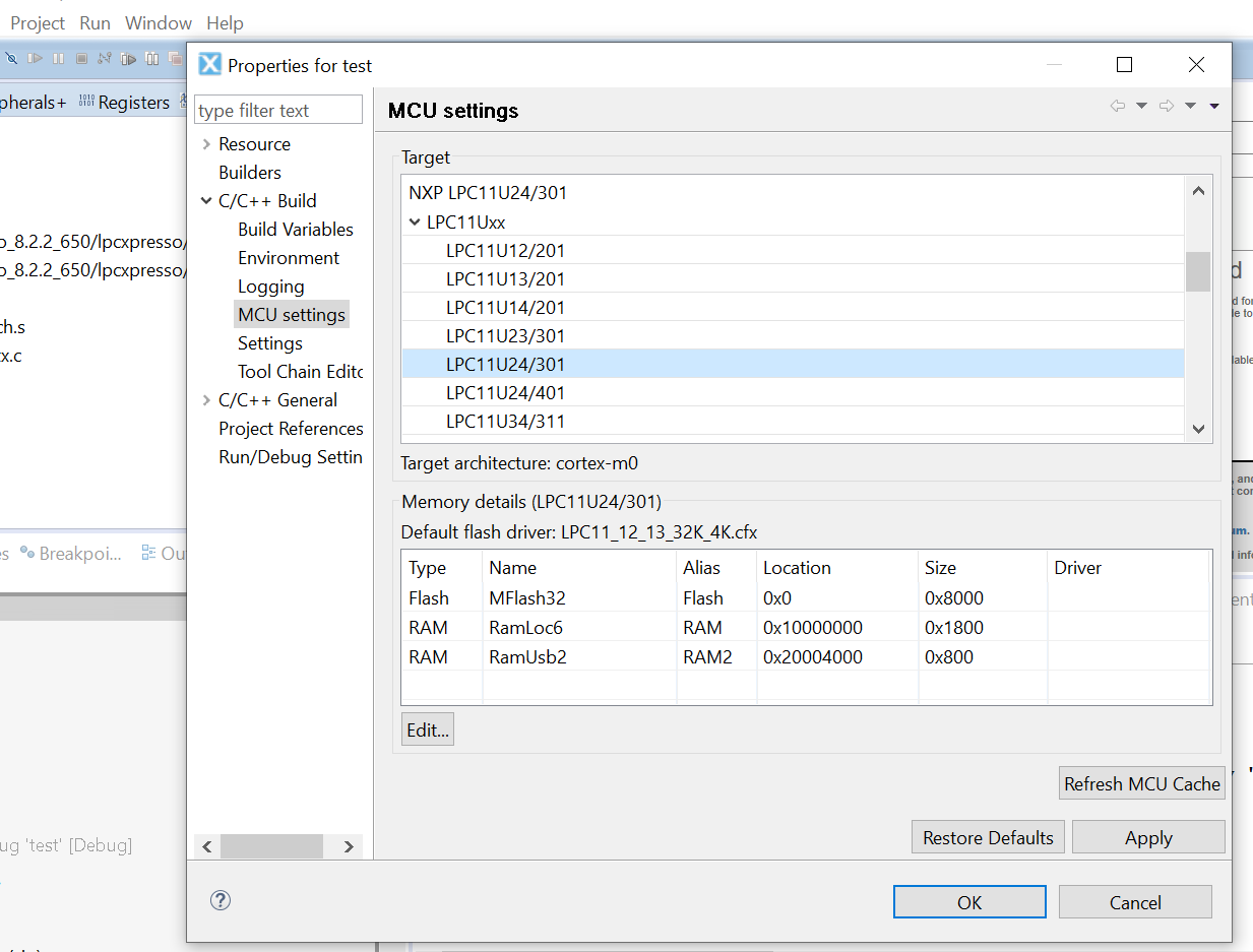 Change lpcexpresso mcu - NXP Community