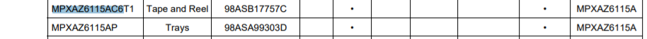 Subject MPXAZ6115AC6T1 Marking - NXP Community