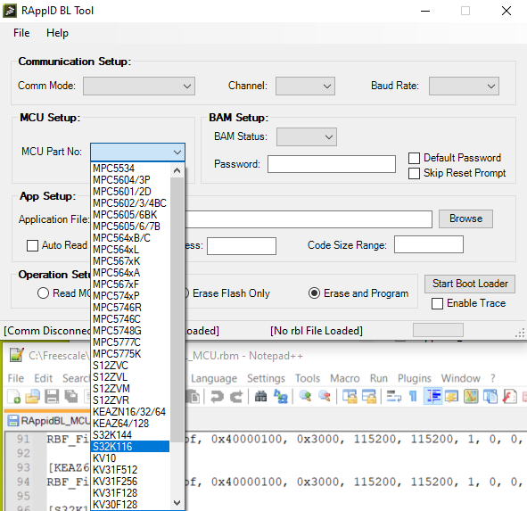 RAppID BL tool not supporting S32K116 controller - NXP Community