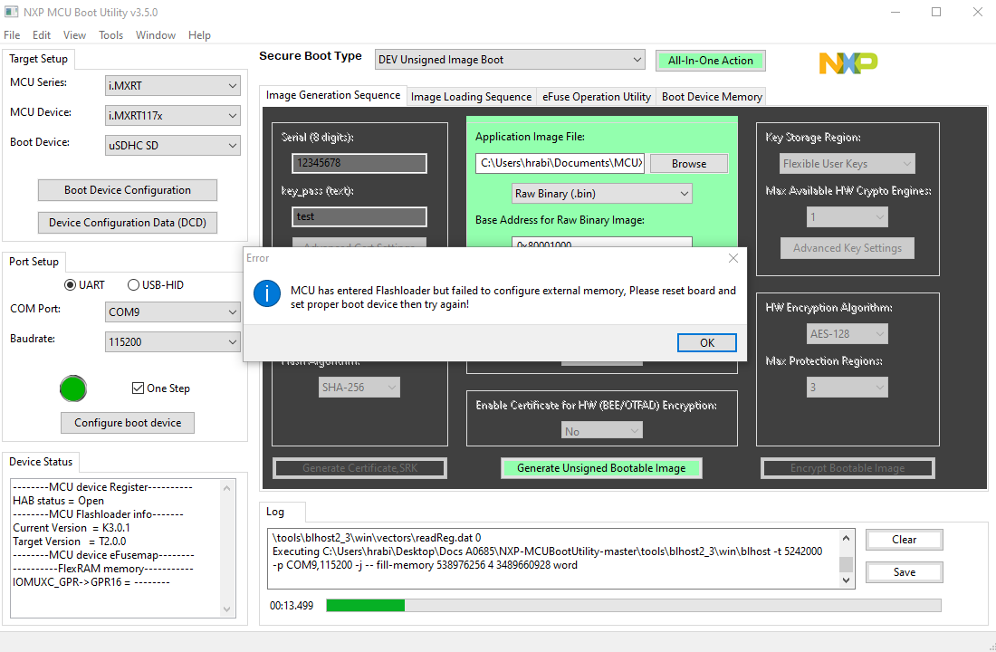 MIMXRT1170 boot from SD card - NXP Community