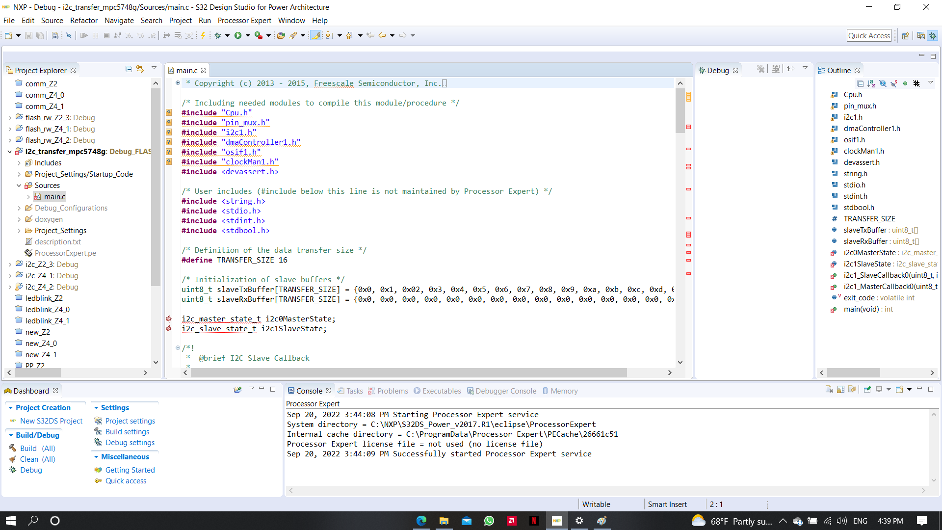 opening an example project error - NXP Community