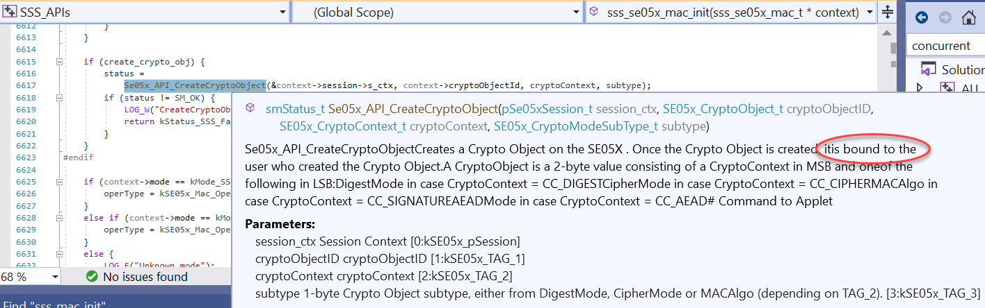 CreateCryptoObject fails while doing sss_mac_init - NXP Community