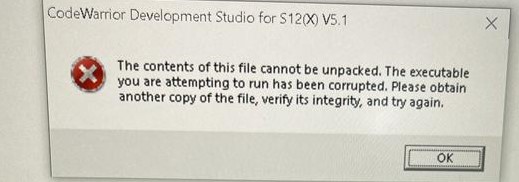 Codewarrior development studio for S12X_v5.1 edition installation Problem - NXP Community