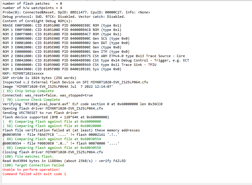 i.MX RT1020 EVK code download problem - NXP Community