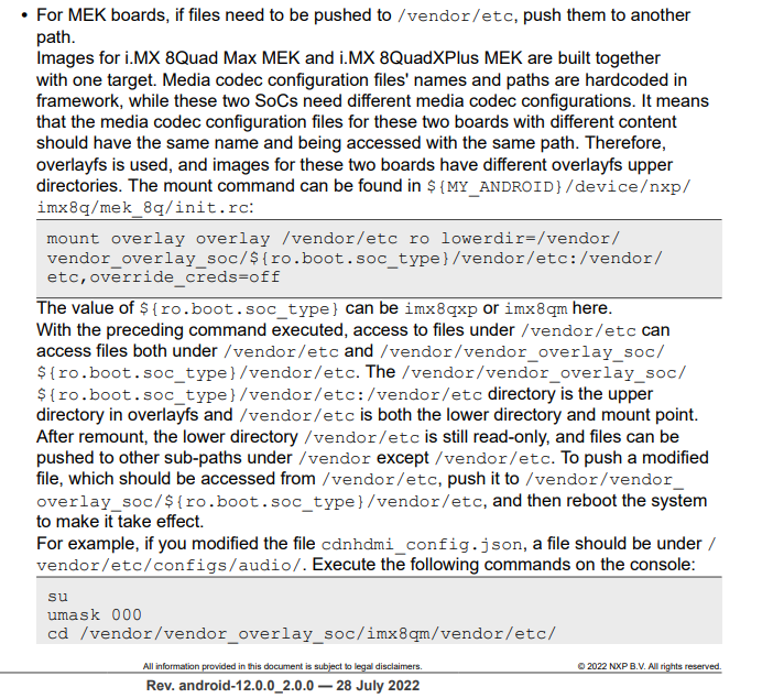 Android 11 & 12 write access to /vendor file system - NXP Community