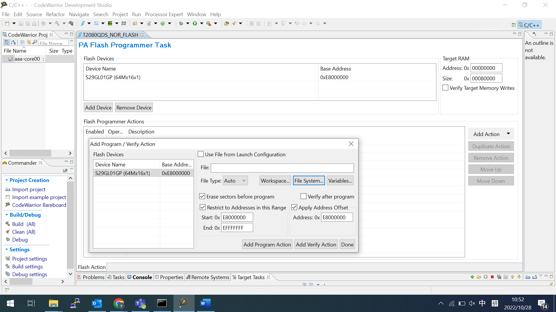 Correct Codewarrior Tap setup for the T2080 QDS. - NXP Community