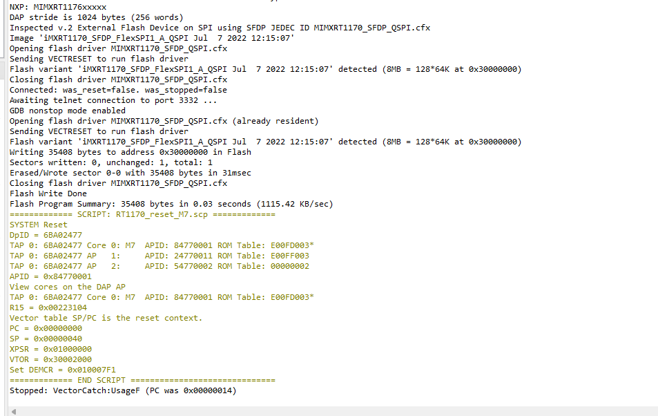 Solved: Re: RT1170_reset.scp invalid PC/SP with RT1170 Rev A - NXP Community