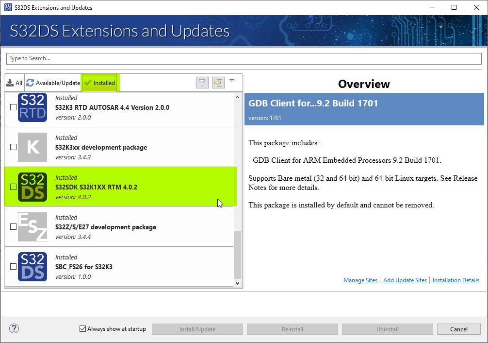 Solved: S32DS3.4_the SDK of K144 Issue_FC - NXP Community