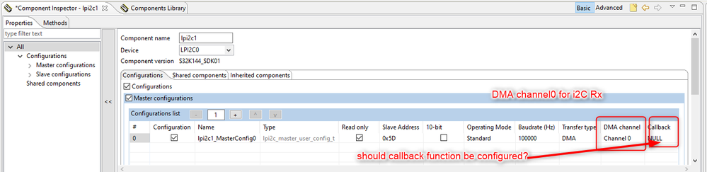 How to configure I2C master with eDMA channel with S32K144? - NXP Community