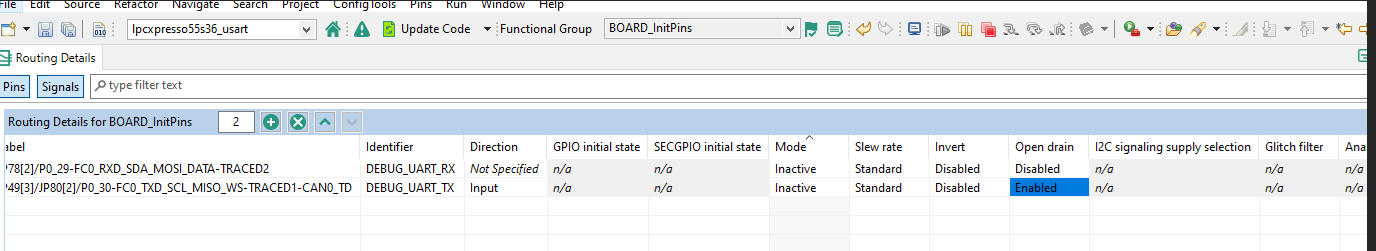 LPC5536 set UART pin as High Impedance - NXP Community