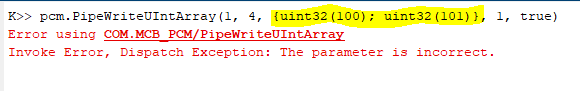 Issue with PipeWriteXxxArray ActiveX API - NXP Community