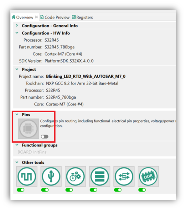 HOWTO: Create a Blinking LED application project for S32R45 using S32 ...