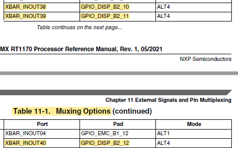 Solved: XBARA pinout on the RT1171 - NXP Community