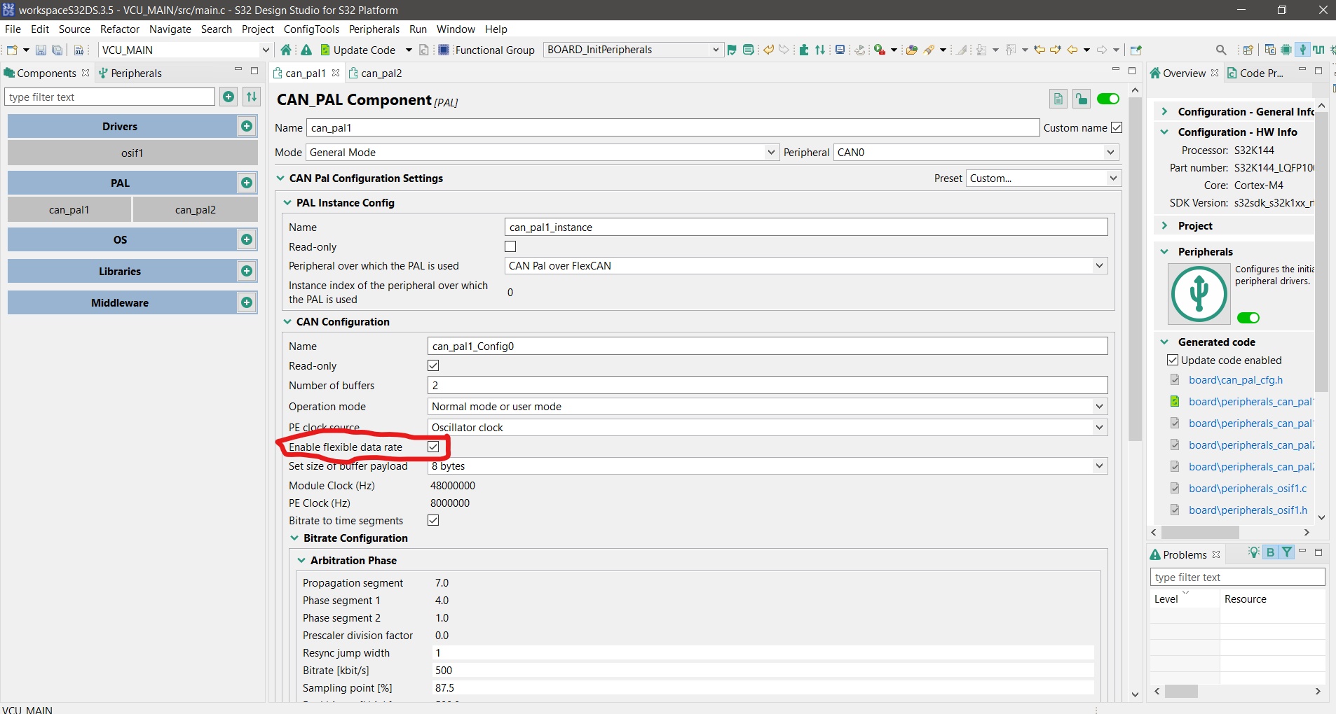 Solved: Enabling Flexible Data Rate check box for a CAN instacne in peripheral settings. - NXP ...